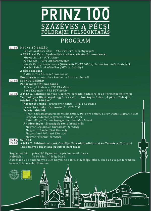 Meghívó - PRINZ 100 Jubileumi rendezvény | Hírek | PTE TTK